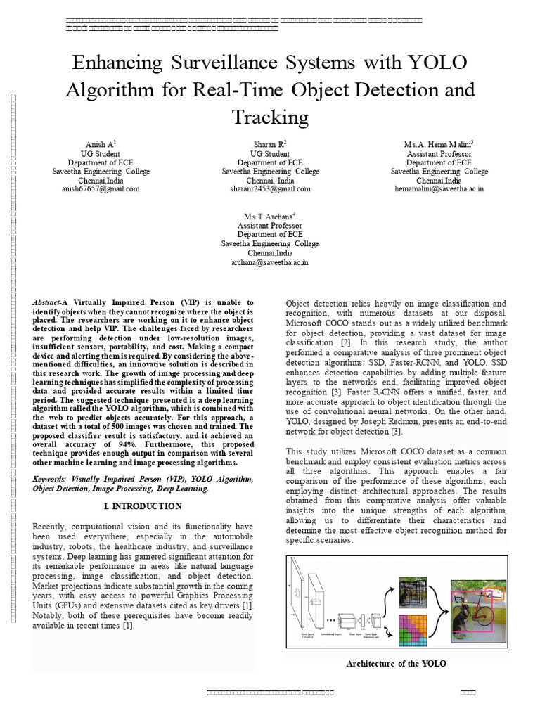 Enhancing Surveillance Systems With YOLO Algorithm For Real-Time Object Detection and Tracking ...