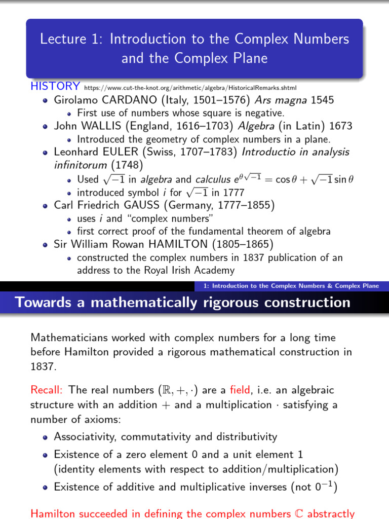 2023S2-MAST30021-L01 | PDF | Complex Number | Numbers