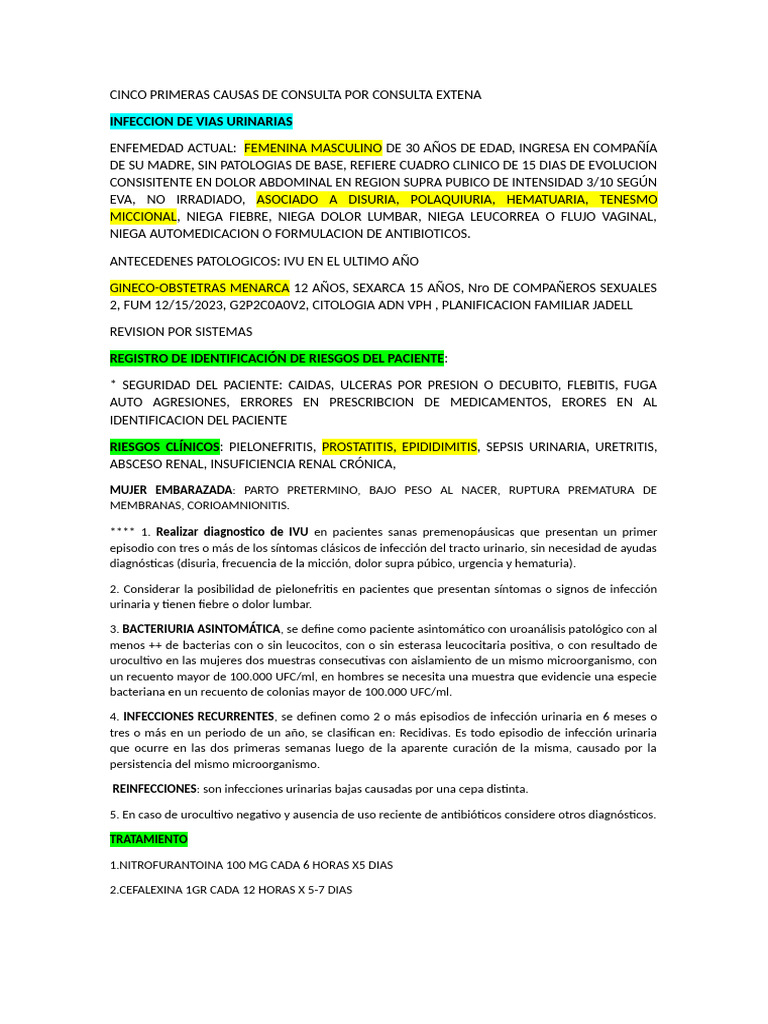 Cinco Primeras Causas de Consulta Por Consulta Extena | PDF | La enfermedad por reflujo ...
