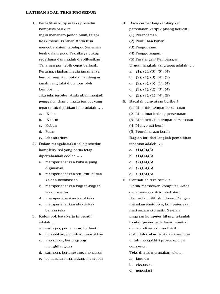 Latihan Teks Prosedur | PDF