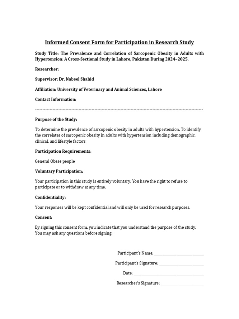 Informed Consent Form | PDF