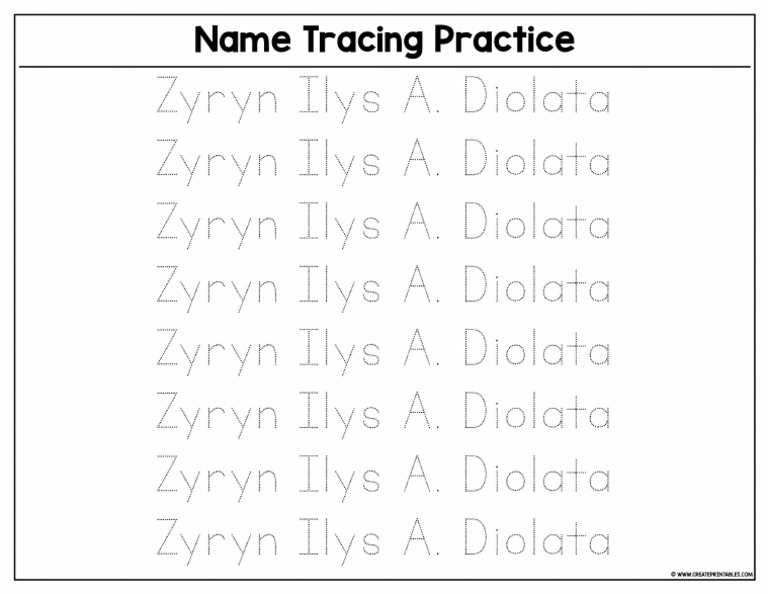 Name - Tracing - Practice F3B6 86D2 DB08 | PDF