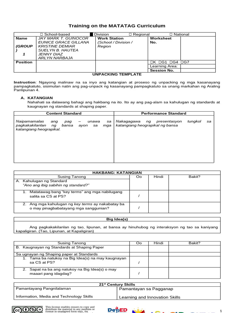 AP4_Q1_Unpacking-Worksheet | PDF