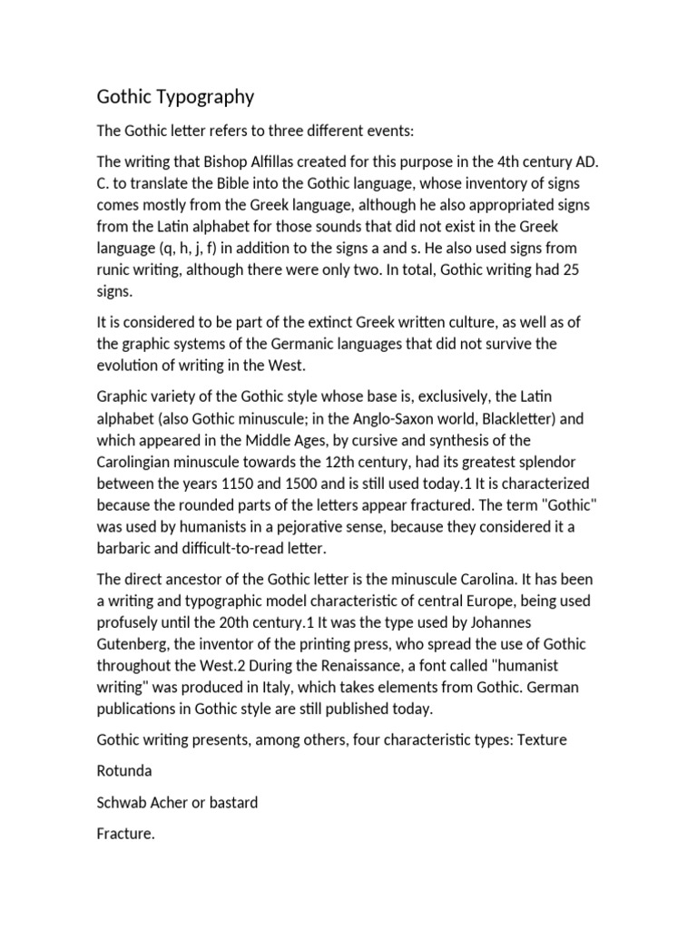 Gothic Typography | PDF | Typefaces | Typography