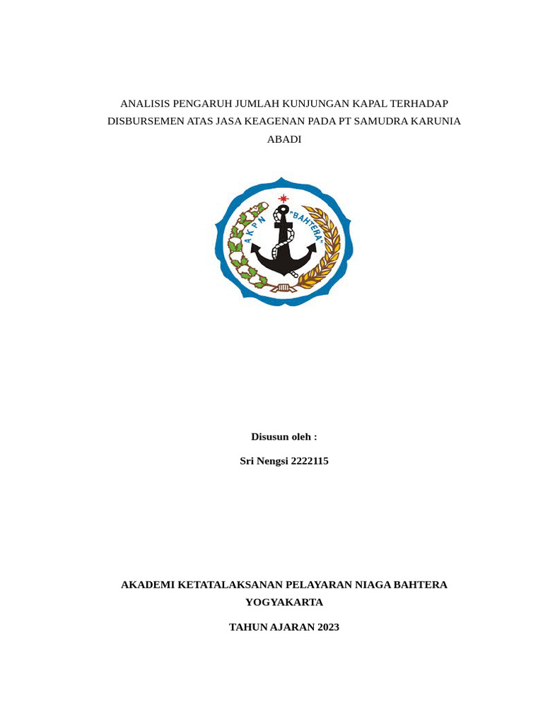 Pengaruh Kunjungan Kapal pada Disbursement | PDF
