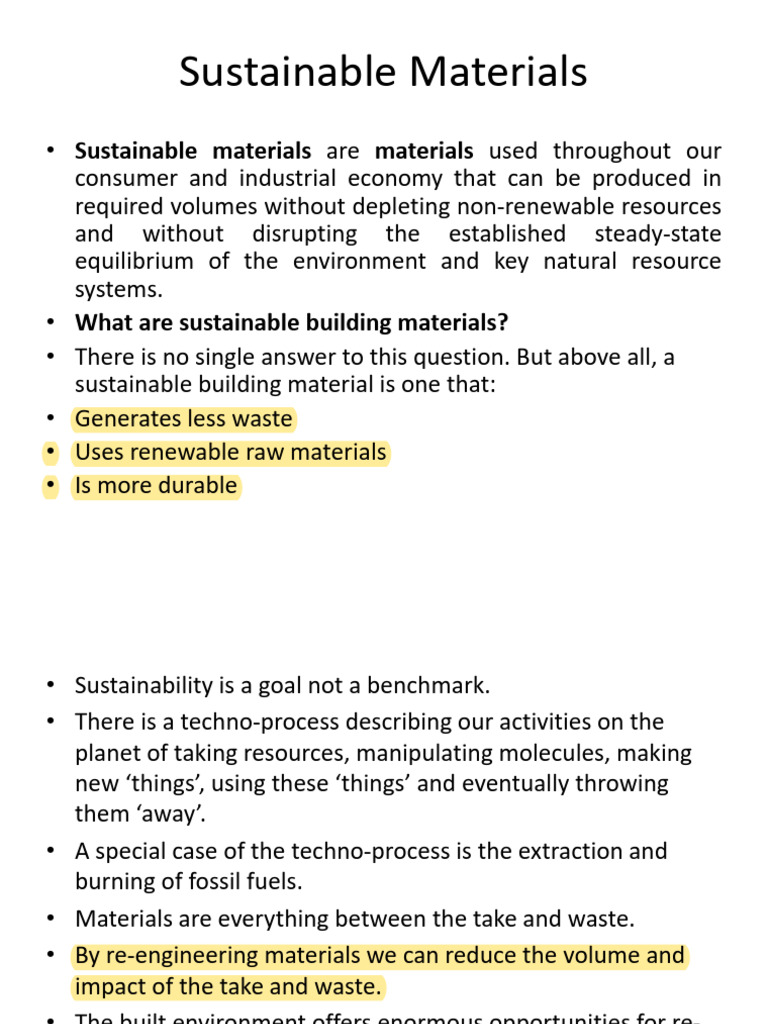 Advance Construction Material Unit 3 | PDF | Concrete | Sustainability