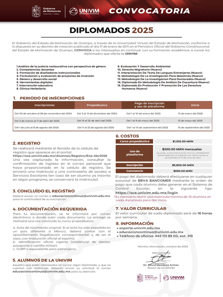 Convocatorias Diplomados2025 | PDF