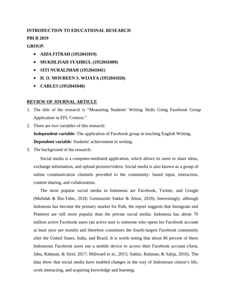 Review Journal Article Group (B) | PDF | Social Media | Popular Culture & Media Studies