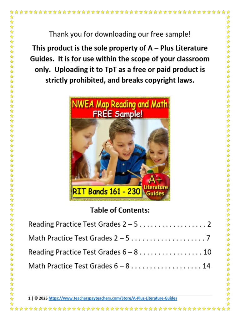 2nd3rd4thand5thGradeNWEAMapReadingandMathTestPrepPracticeTests 1 | PDF