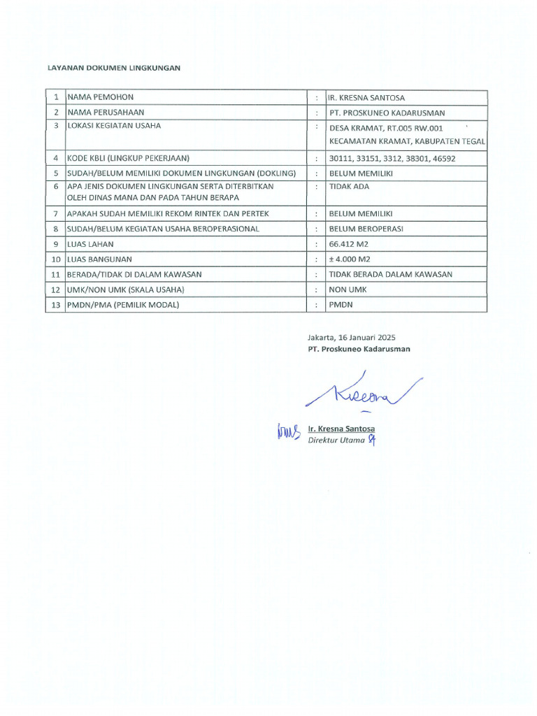 DATA LAYANAN DOKUMEN LINGKUNGAN | PDF