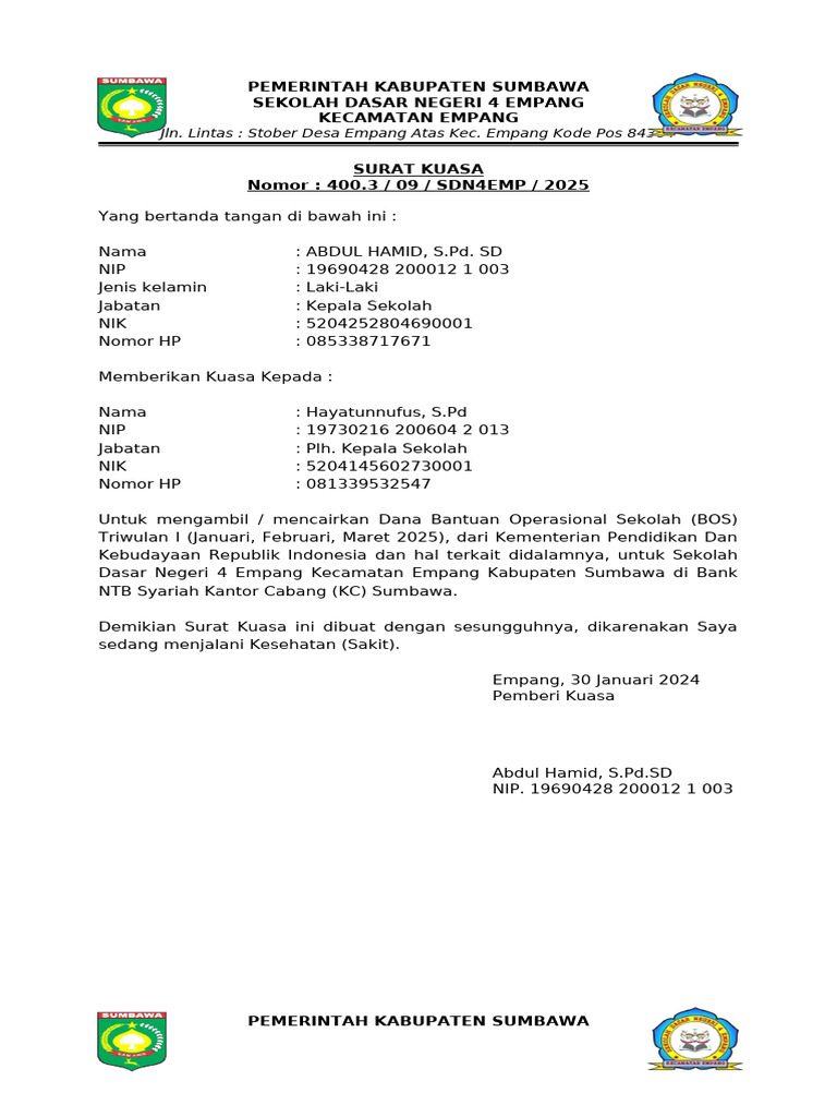 Surat Kuasa PLH | PDF