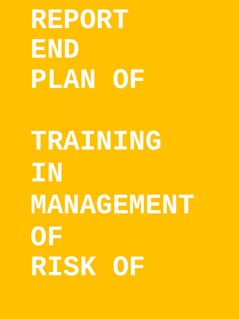 Final Report on the Training Plan for Disaster Risk Management 2023 V2 ...