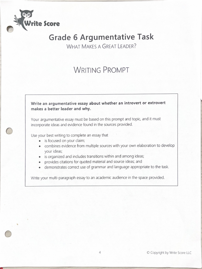 Introvert Extrovert Sample Write Score Prompt | PDF
