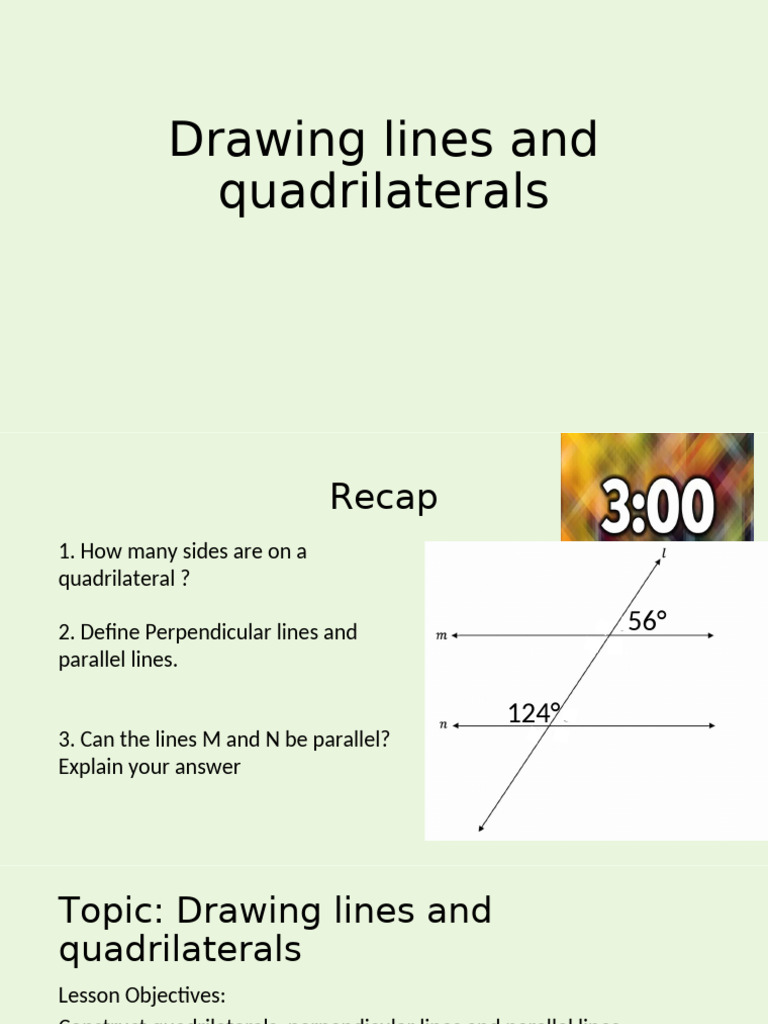 Drawing Lines and Quadrilaterals | PDF | Perpendicular | Geometric Measurement