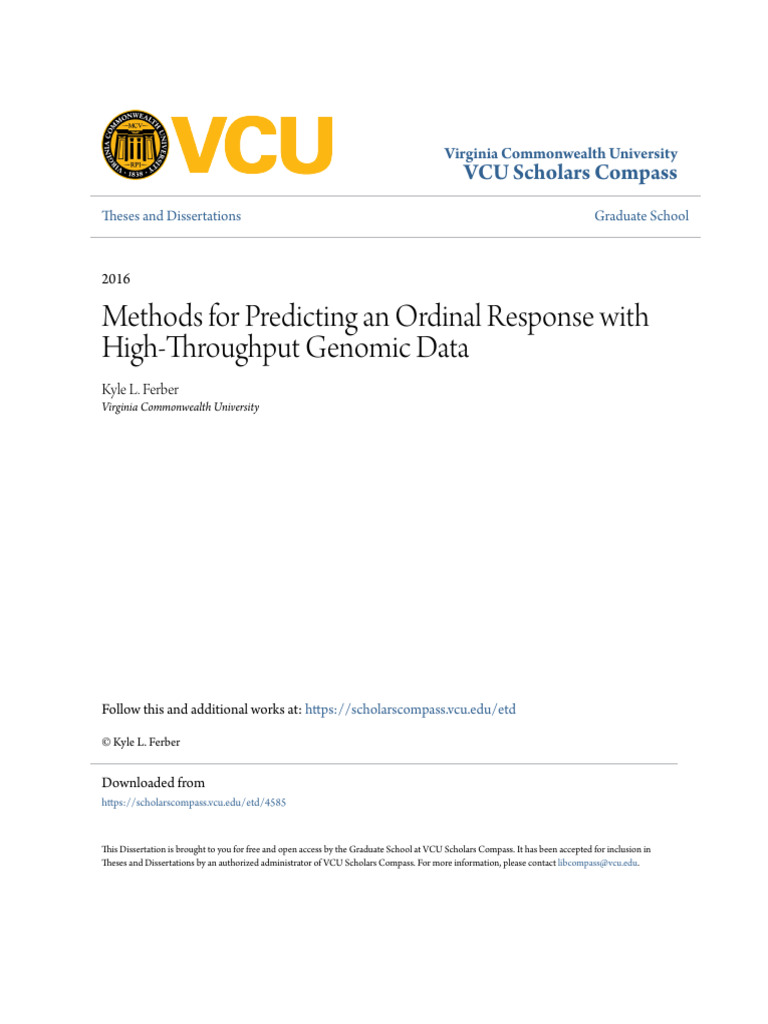 Methods For Predicting An Ordinal Response | PDF | Applied Mathematics | Statistical Analysis