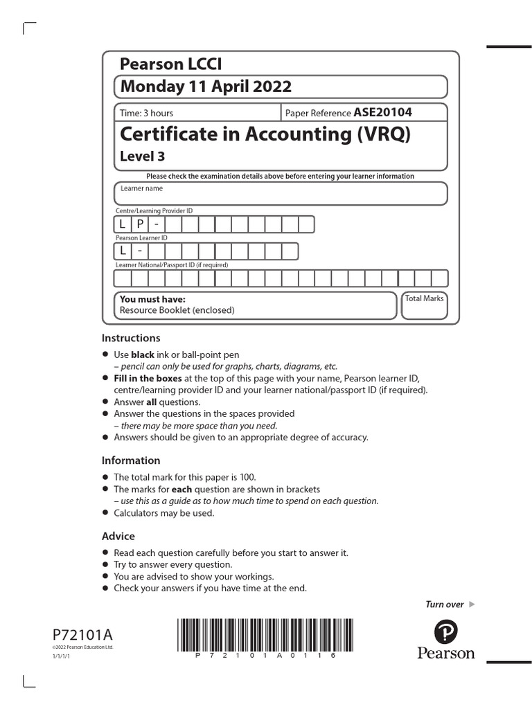 Level 3 Accounting Exam Paper Guide | PDF | Expense | Business
