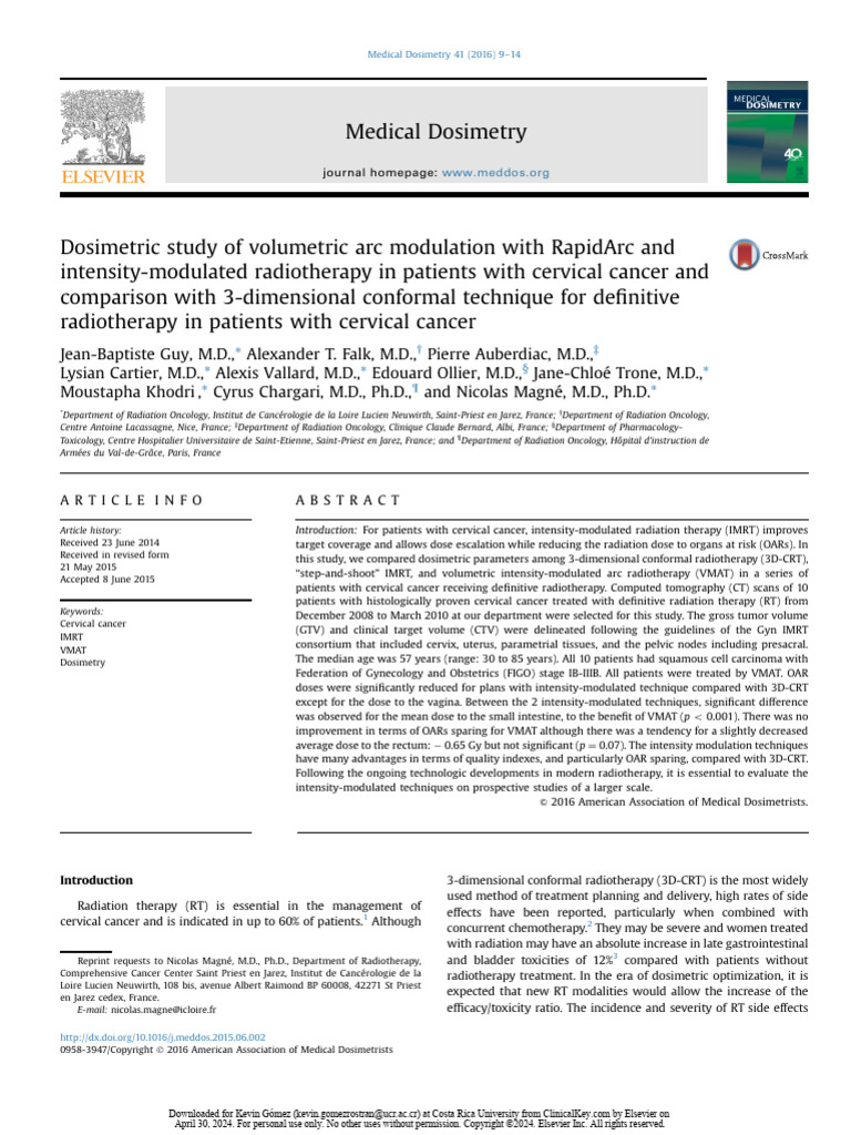 Dosimetric study of volumetric arc modulation with RapidArc and | PDF | Radiation Therapy ...