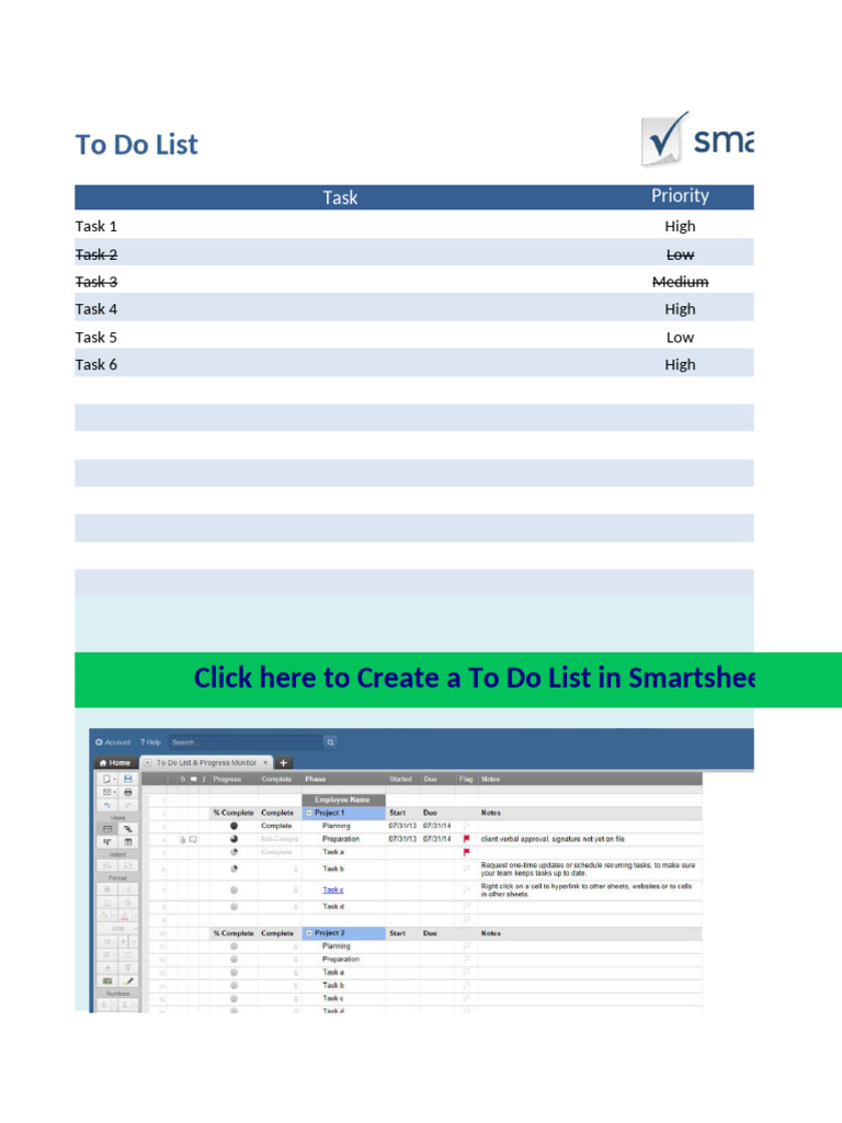 To Do List with Checkbox Template | PDF