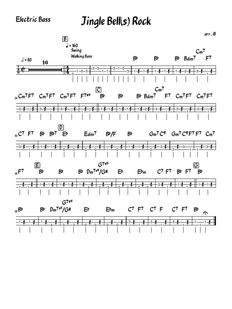 Jingle Bell Rock - Electric - Bass | PDF
