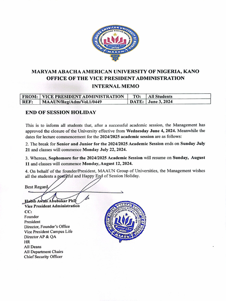 End of Session Holiday STUDENTS | PDF