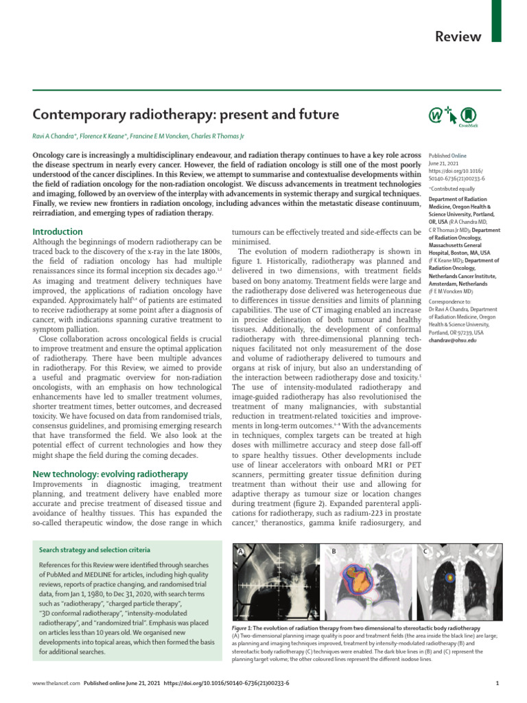 Contemporary Radiotherapy Present and Future | PDF | Radiation Therapy ...