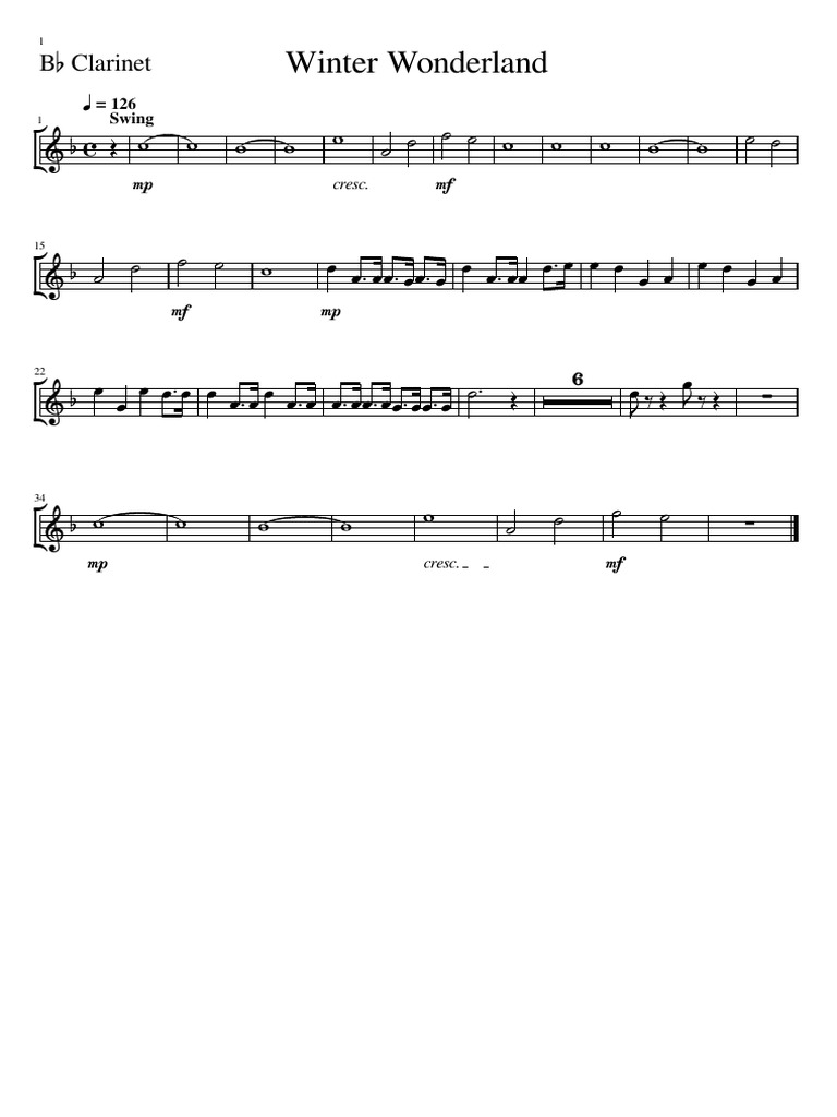 Winter Wonderland-Bb Clarinet | PDF