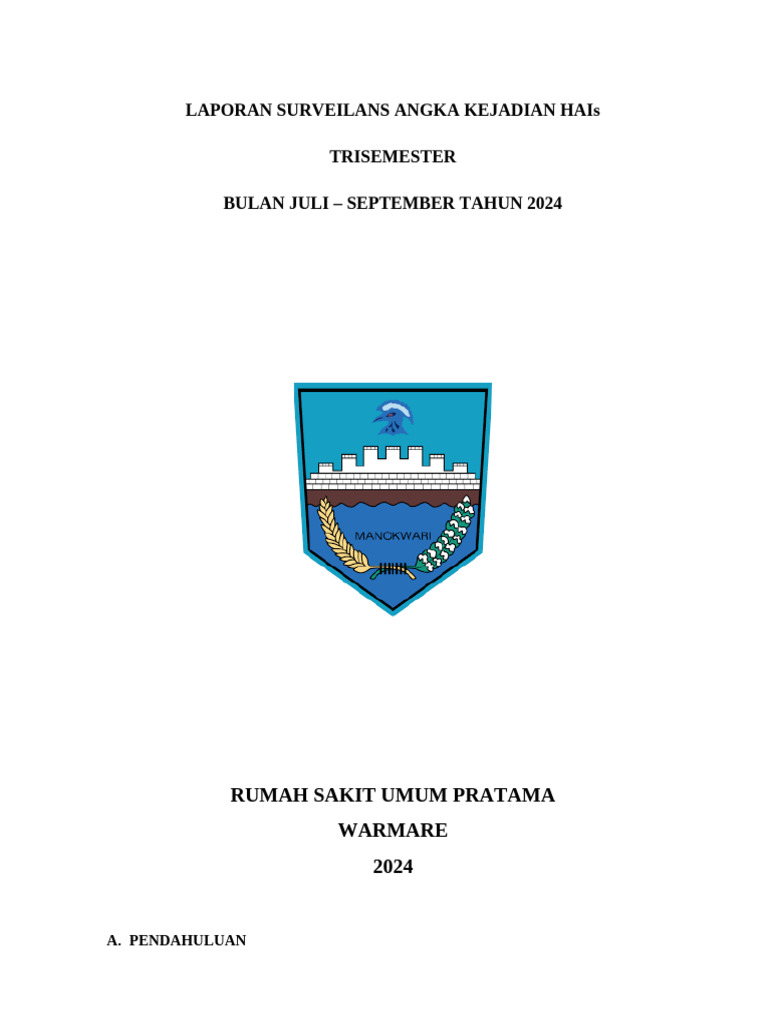 Laporan HAIs RSU Pratama Juli-September 2024 | PDF