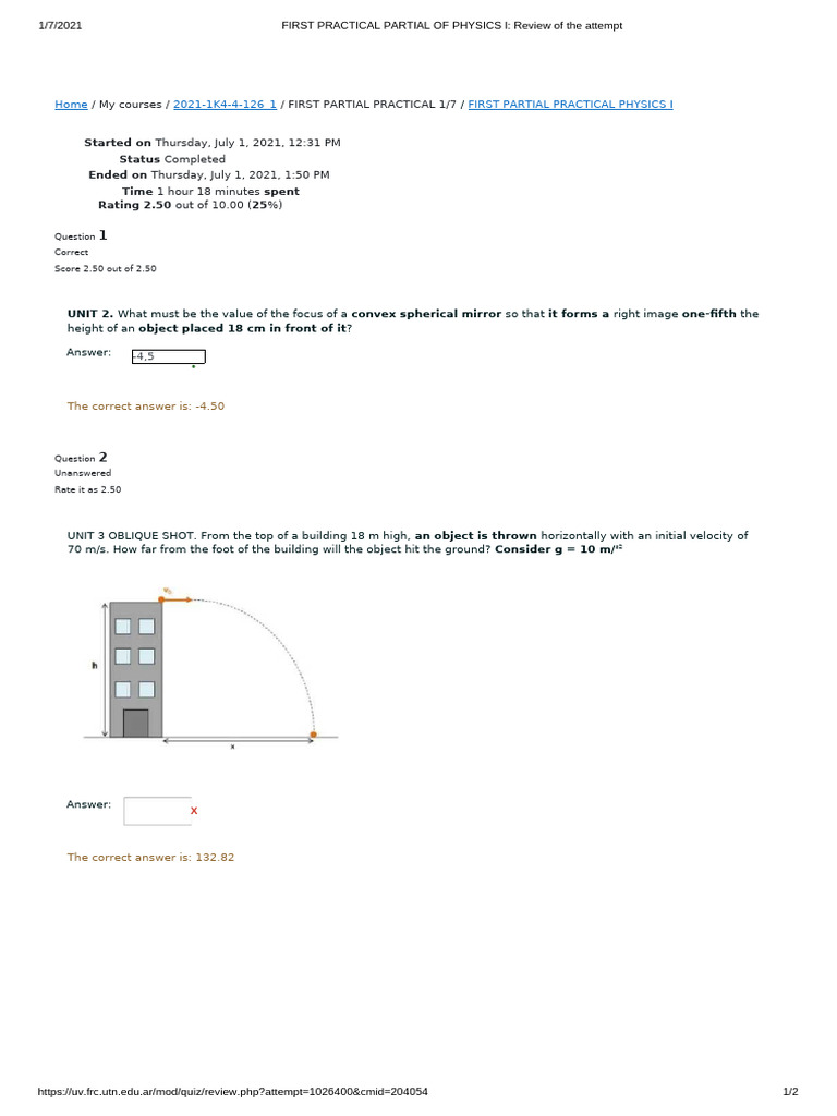 Physics I First Partial Review | PDF | Force | Acceleration
