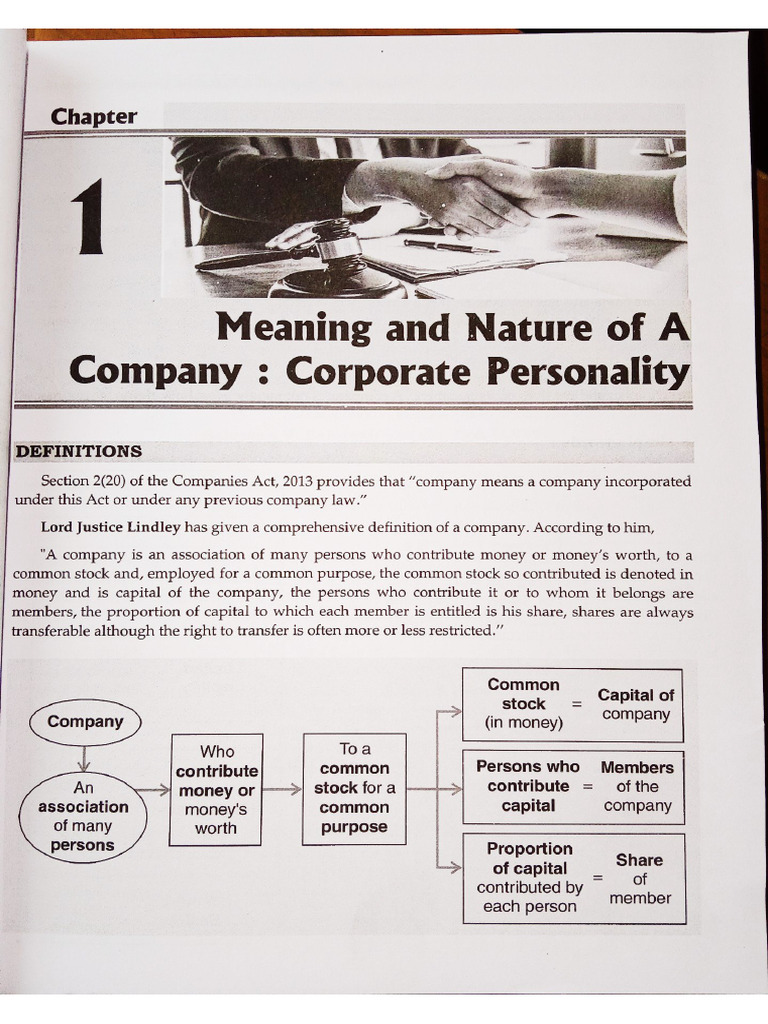 Company Law Chapter 1 and 2 | PDF