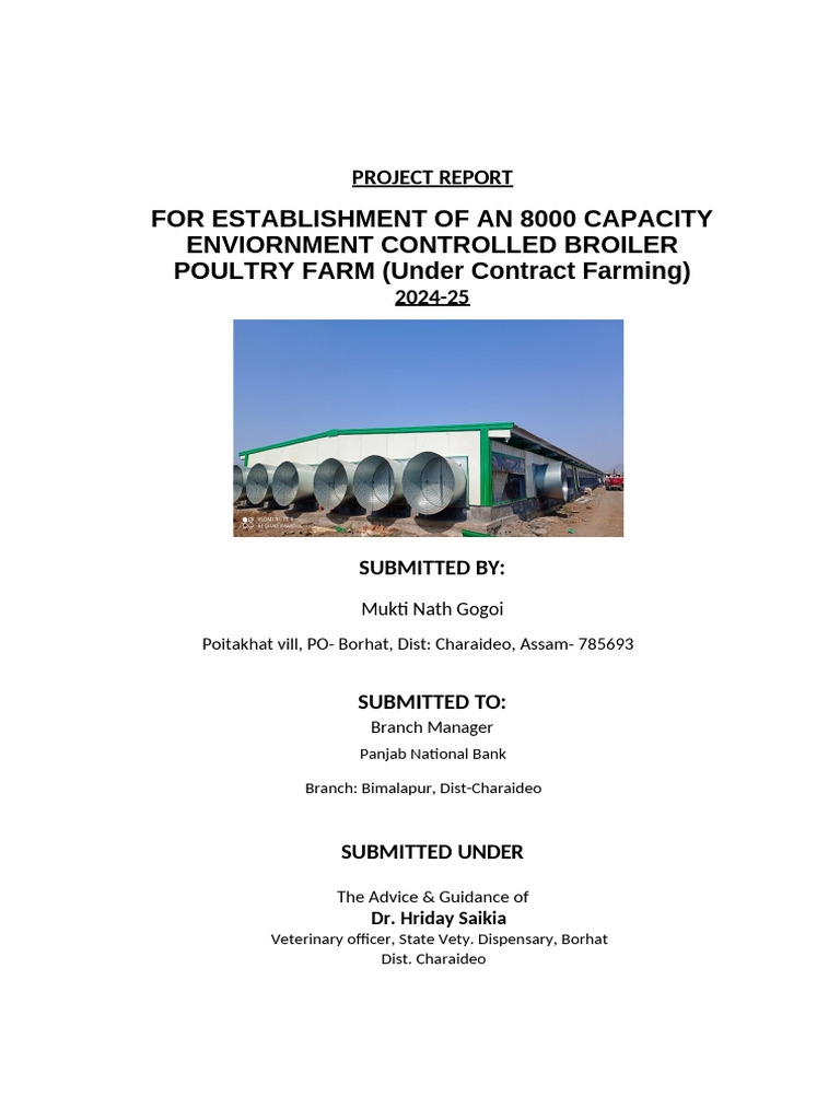 EC Poultry Farm Project Report: 8000 Capacity | PDF | Poultry Farming ...