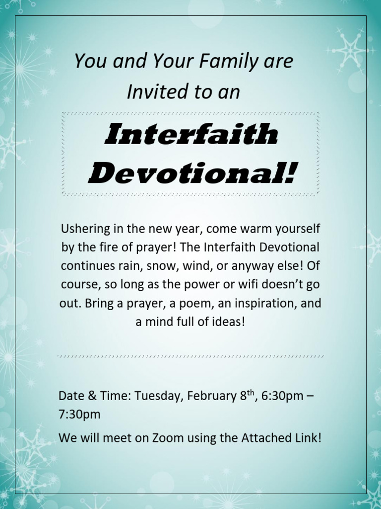 Interfaith Devotional Flyer Draft February 8 2022 | PDF