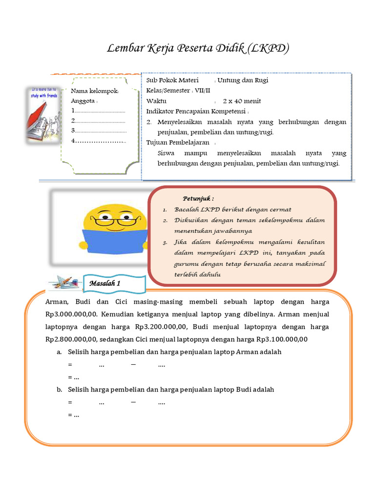LKPD 2 Untung Dan Rugi | PDF