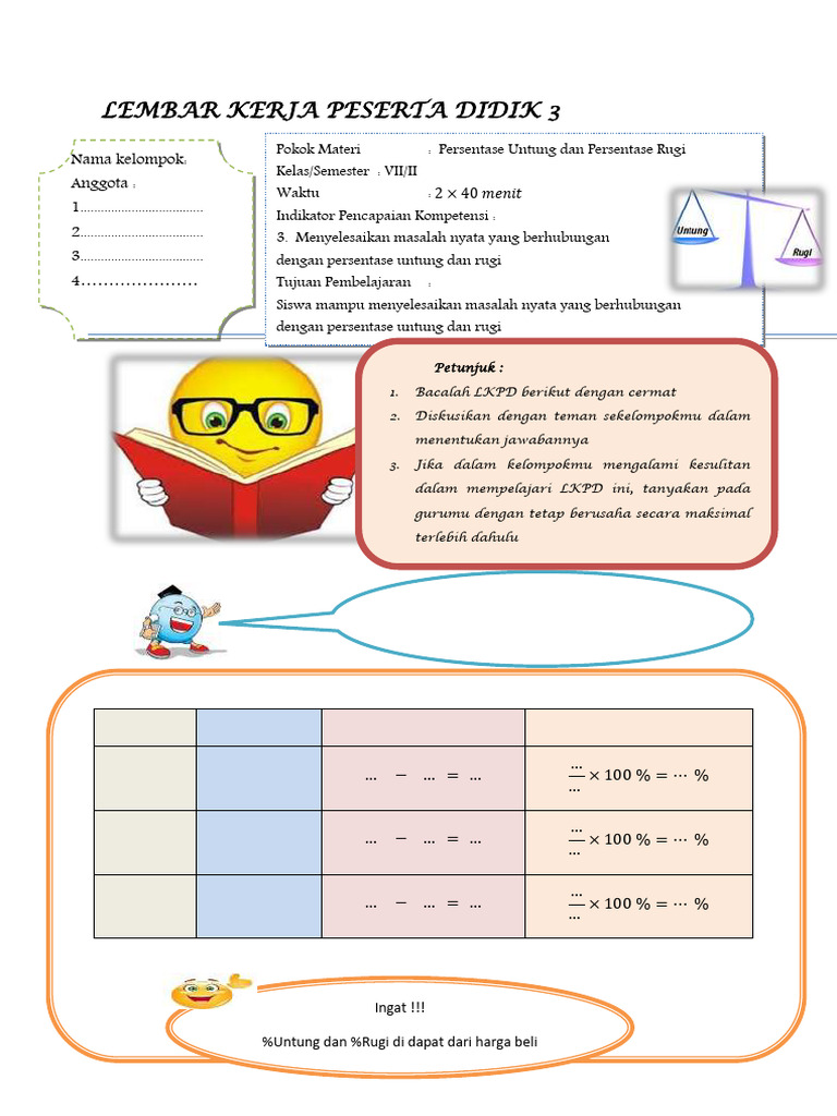 Latihan Persentase Untung dan Rugi | PDF