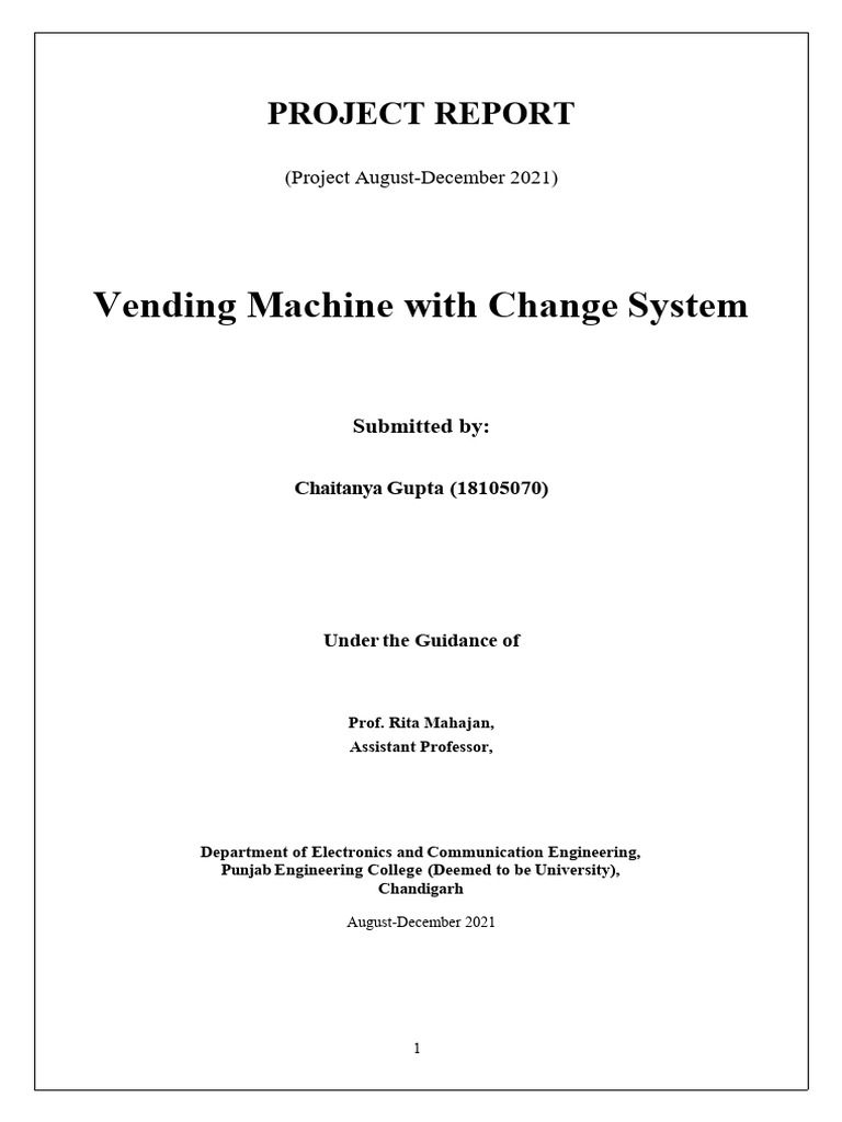 HDL ProjectReport | PDF | Vending Machine | Hardware Description Language
