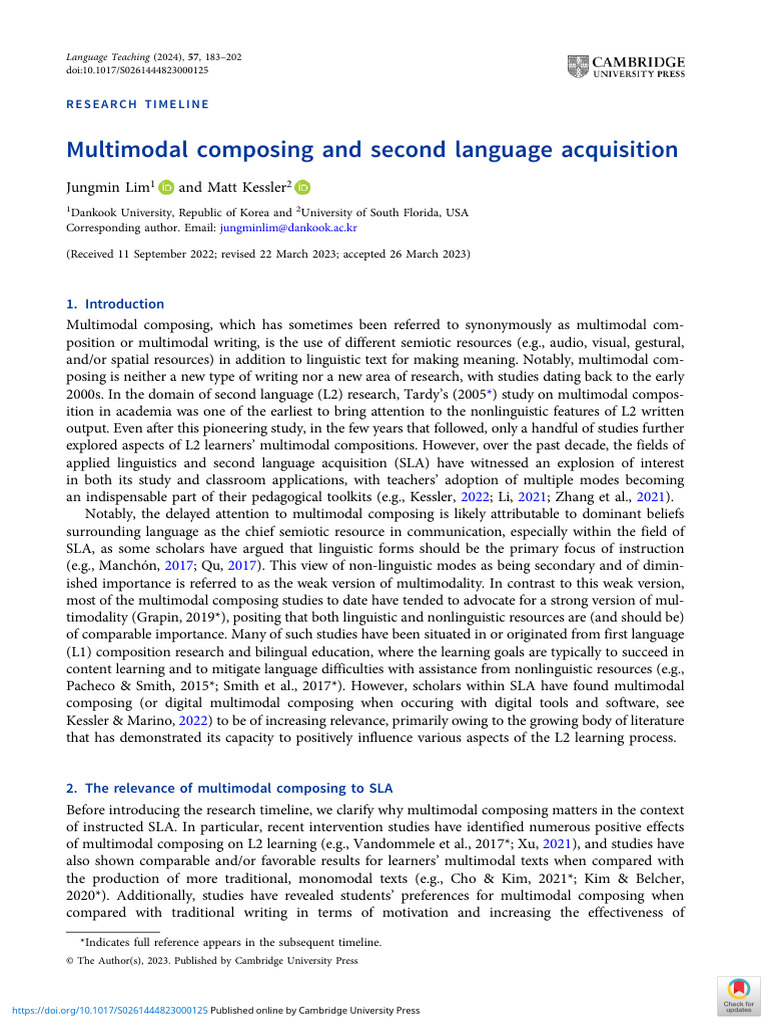 multimodal-composing-and-second-language-acquisition | PDF | Second ...