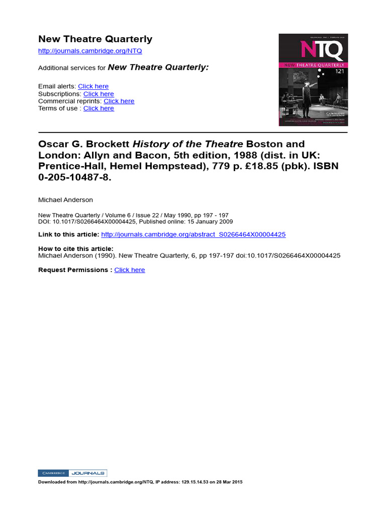 Overview of Theatre History | PDF