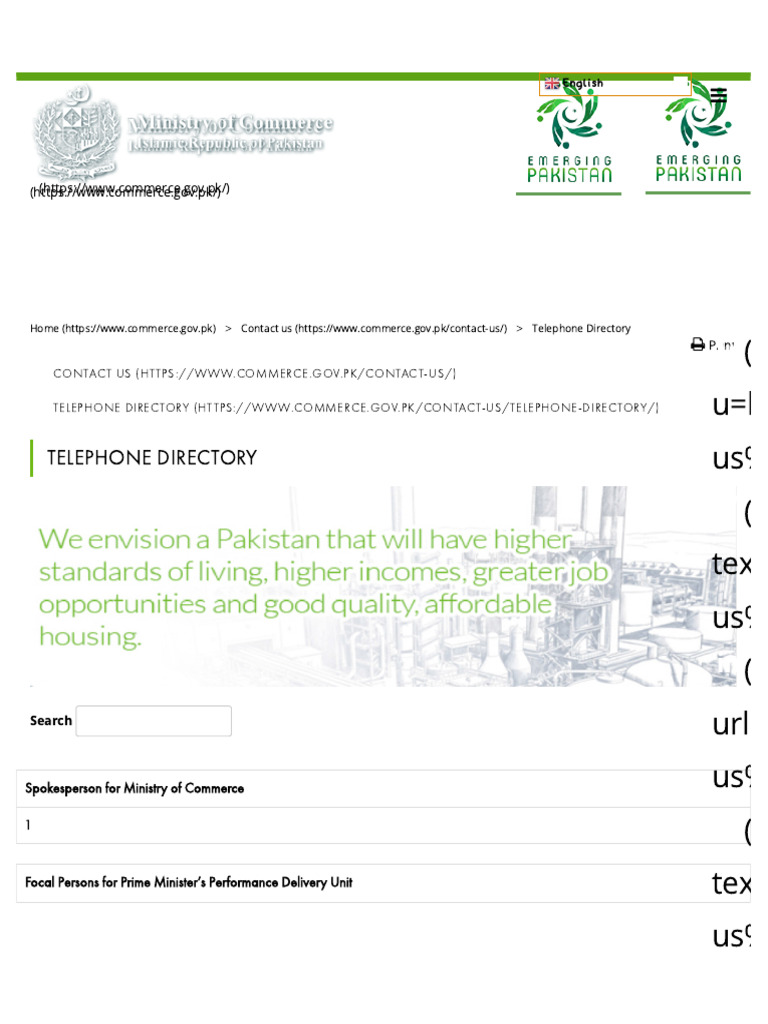 Telephone Directory - Ministry of Commerce _ Government of Pakistan ...