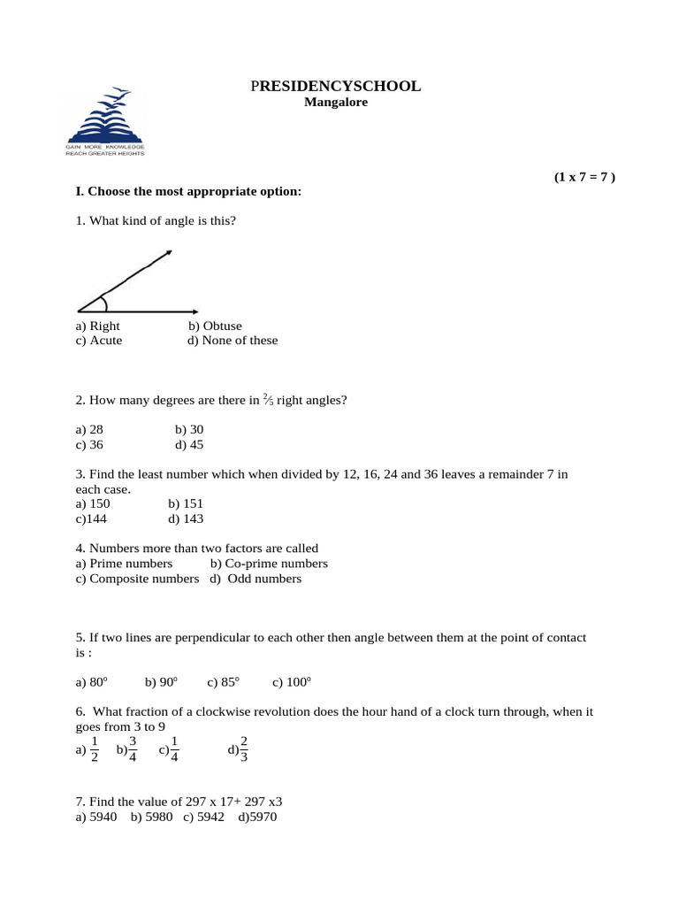 Gr6_ MATHS_WS_2 | PDF