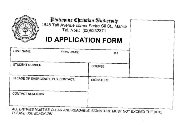 ID Application Form | PDF