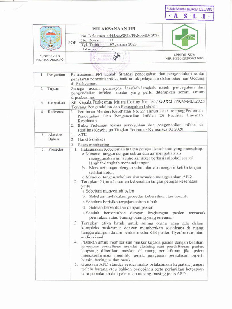 SOP Pelaksanaan PPI | PDF