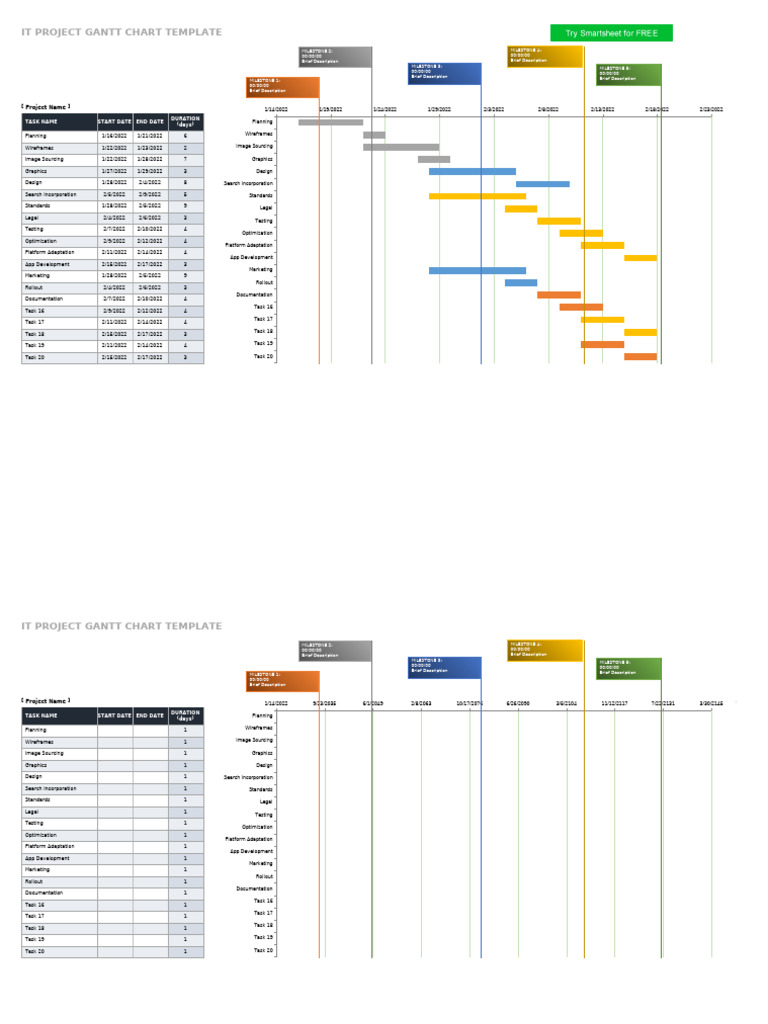 IC IT Project Gantt Chart Template 10578 | PDF | Computing