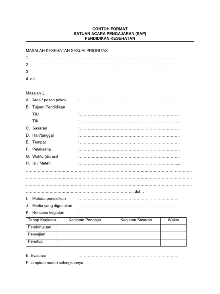 CONTOH FORMAT Penkes | PDF