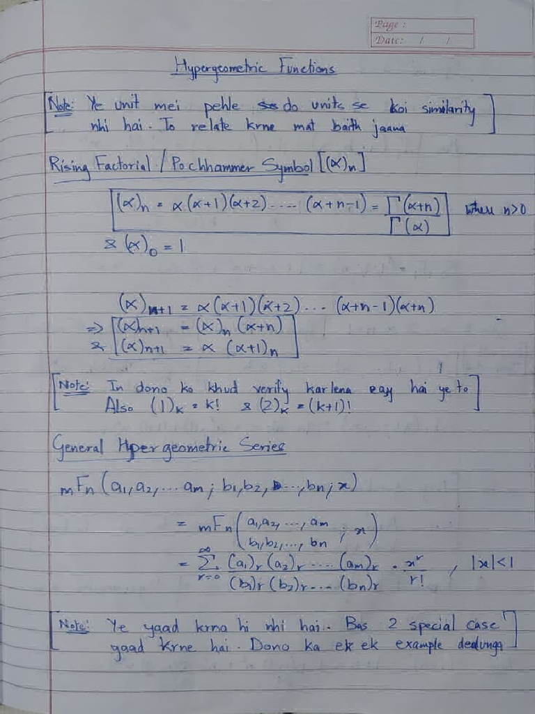 Unit 3 Hypergeometric Functions | PDF
