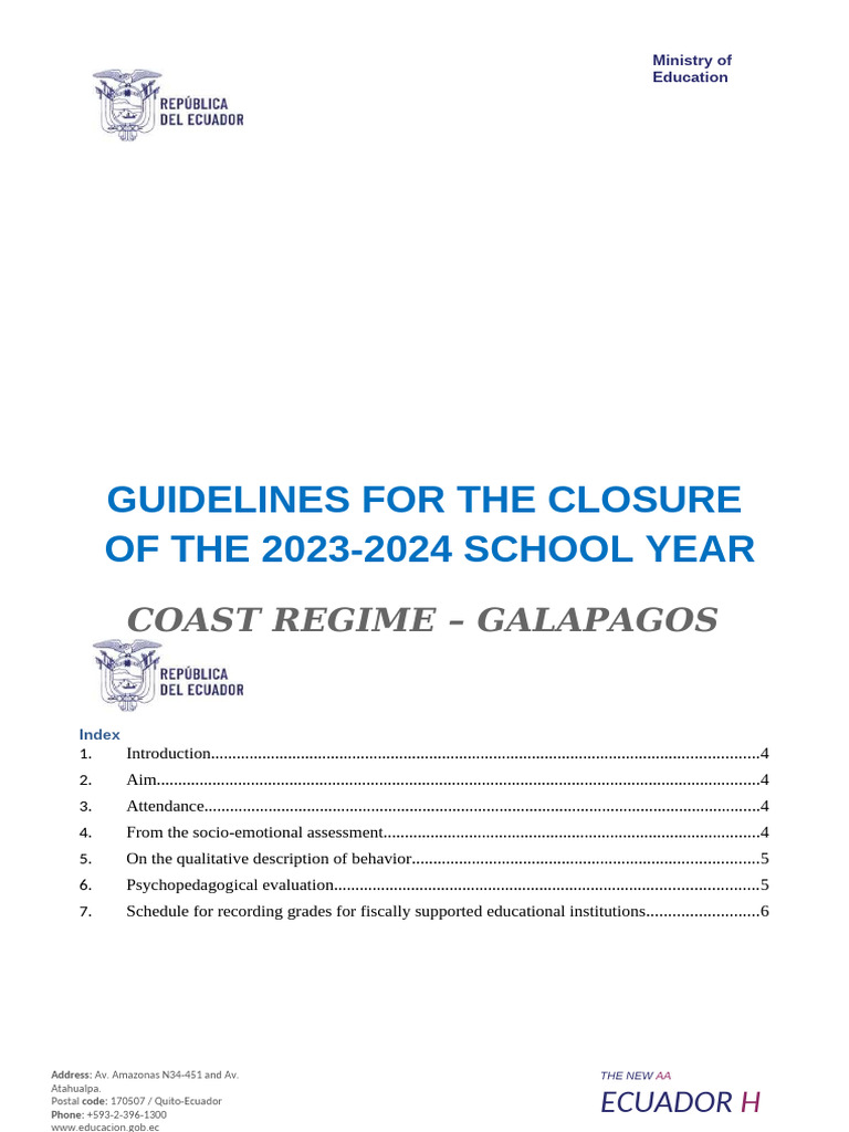 Guidelines For The End of The School Year - VF | PDF | Thought | Knowledge