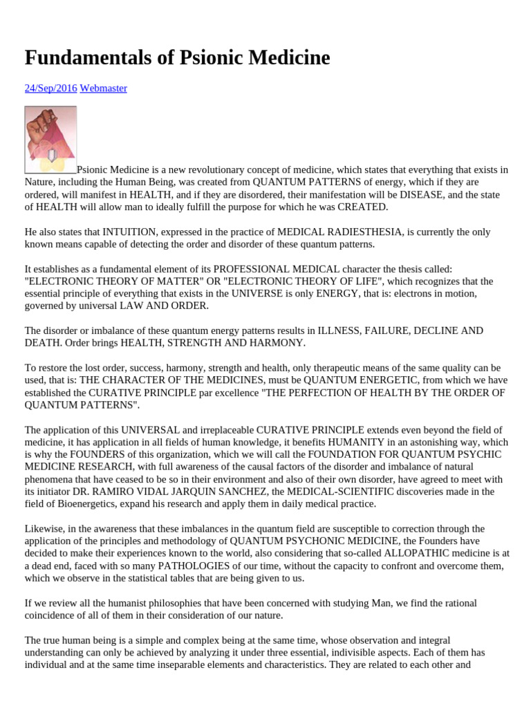 Fundamental Notions of Psionic Medicine | PDF | Universe | Nature