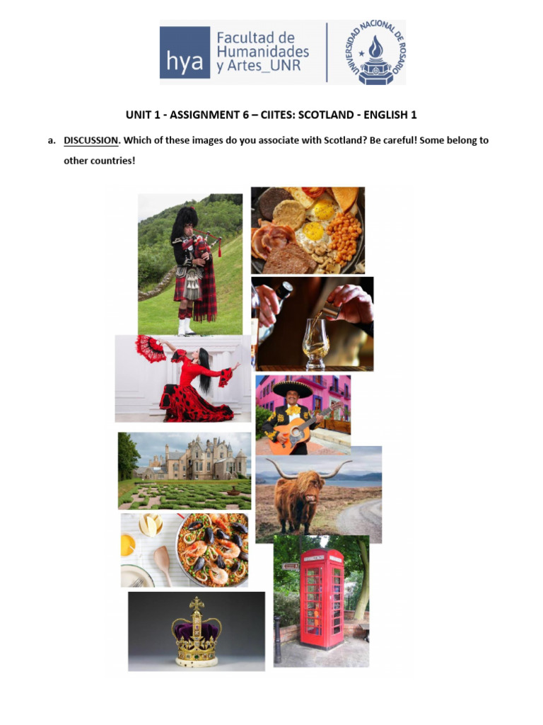 Unit 1 - Assignment Nº 6 Scotland English 1 2023 Ok (4 ...