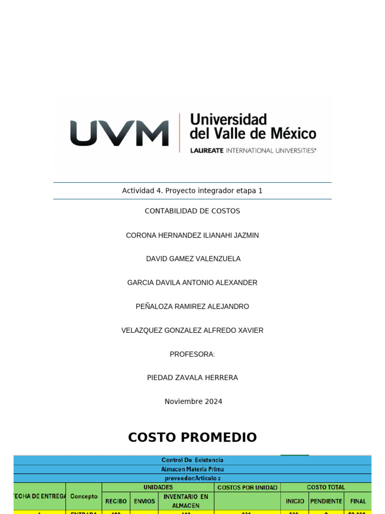 Actividad 4. Proyecto Integrador Etapa 1 Second | PDF