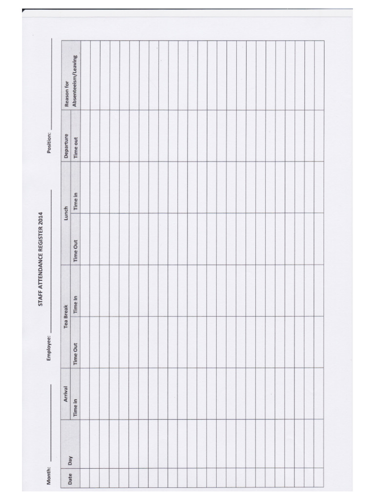 Staff Attendance Register 1.9 MB PDF | PDF