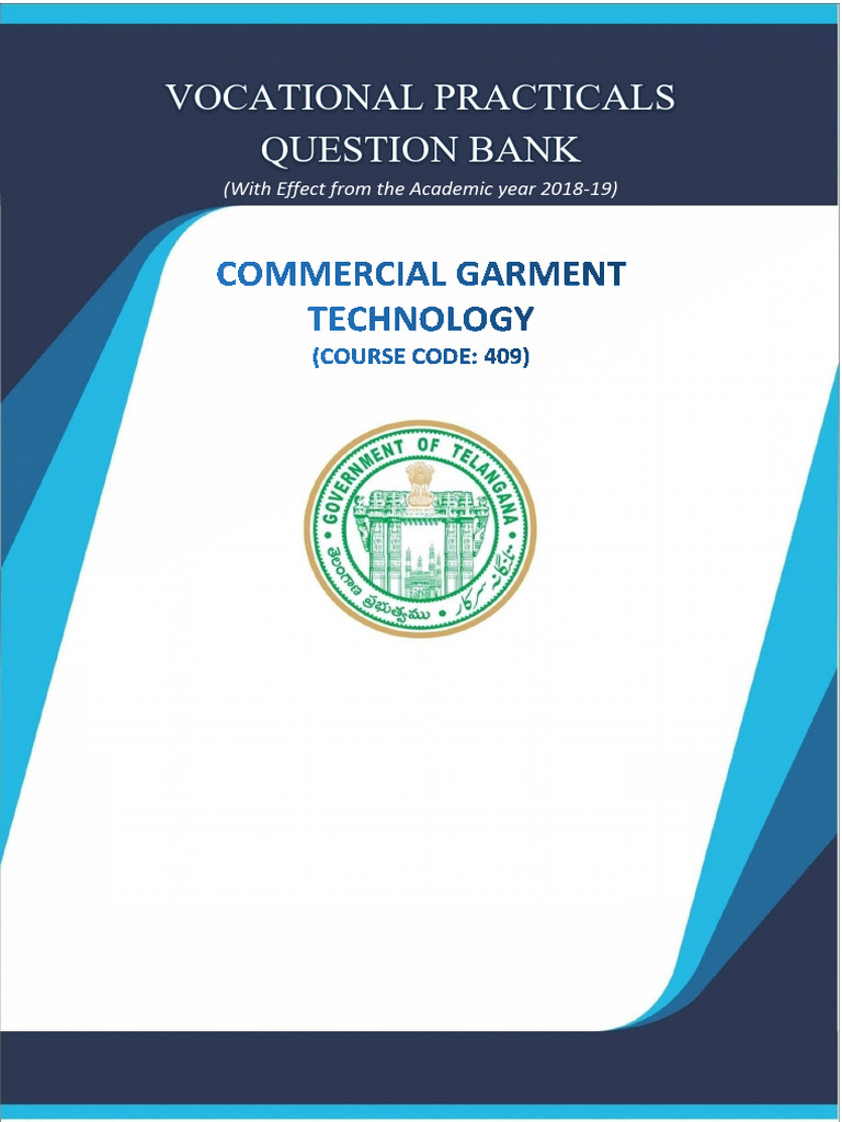 NEW VOCATIONAL PRACTICAL QUESTION BANK For 409 CGT | PDF | Seam (Sewing ...