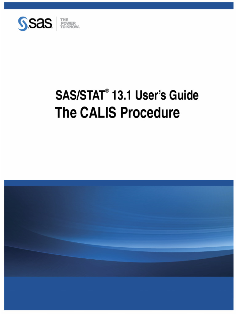 Sas Proc Calis | PDF | Least Squares | Structural Equation Modeling